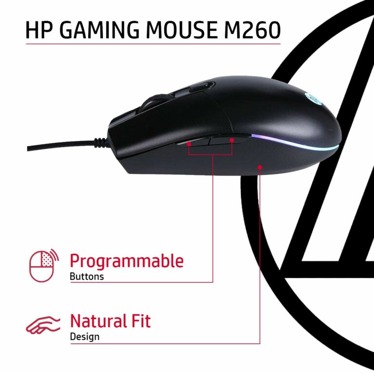 HP M260 RGB Backlighting USB Wired Gaming Mouse, Customizable 6400 DPI ...